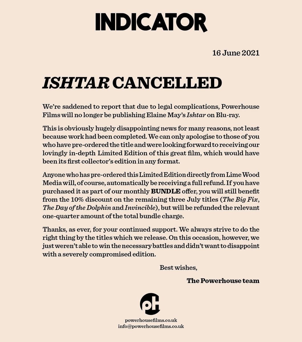 ISHTAR - LE – Powerhouse Films Ltd